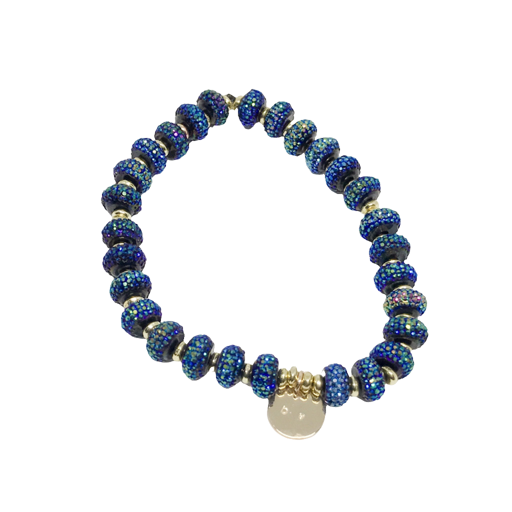 Bella Blue Stretch Beaded Bracelet – Modern Reign